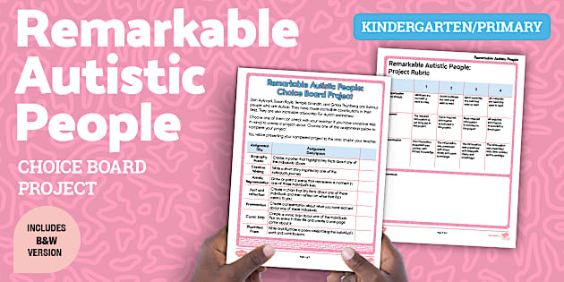 Remarkable Autistic People Primary Choice Board Project