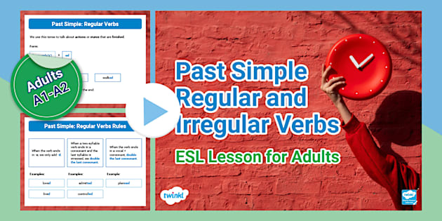 ESL Past Simple Verbs PowerPoint for A1 - A2 Adults Learners
