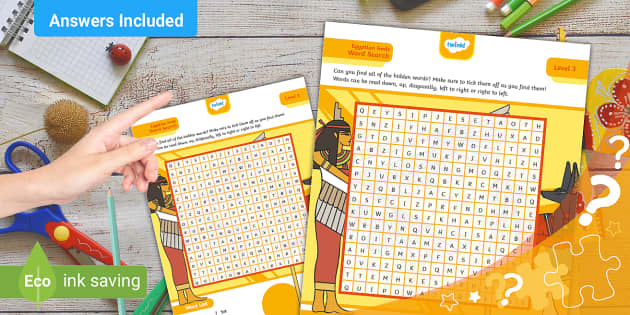 Egyptian Gods Word Search - L3 - Twinkl - Kids Puzzles