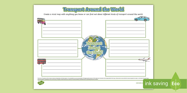 Transport around the World Mind Map - Twinkl