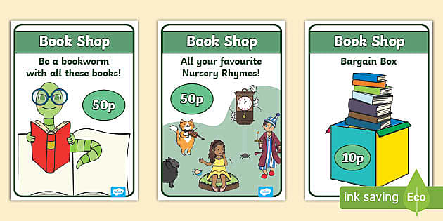 Book Shop Role Play Posters (teacher made) - Twinkl