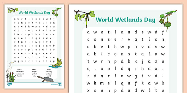 World Wetlands Day - Word Search (teacher made) - Twinkl