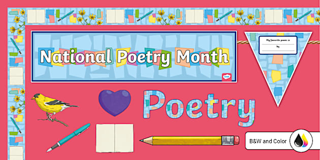 National Poetry Month Bulletin Board Pack - Twinkl