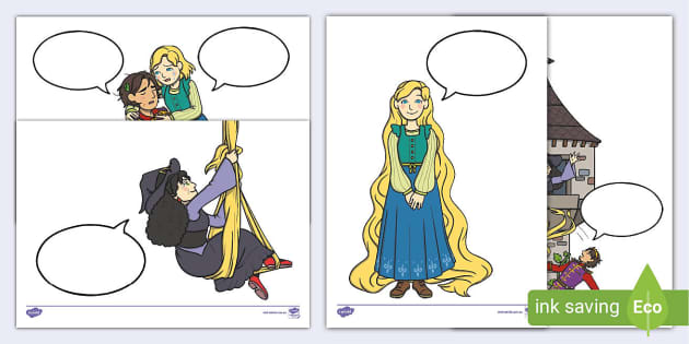 Rapunzel Speech Bubble Activity | F-2 Dialogue Writing