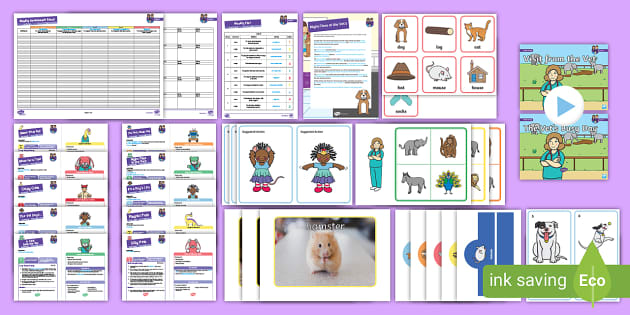 Phonics Level 1 Week 17 - Vets Weekly Lesson Pack - Twinkl