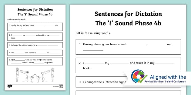 NI Linguistic Phonics Phase 4b 'i' Sound Dictation Sentences