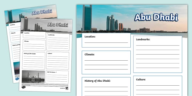 Abu Dhabi Fact File Template (Teacher-Made) - Twinkl