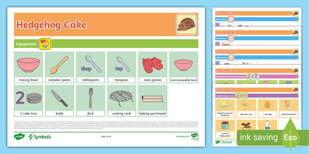 Hedgehog Cake Recipe | Twinkl Symbols | Hedgehog Awareness