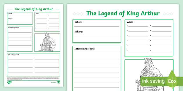 Legend of King Arthur Fact File Template,King Arthur