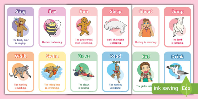 ESL Basic Verb Cards (teacher made)