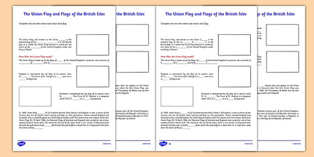 The Union Flag and Flags of the United Kingdom Worksheet Second