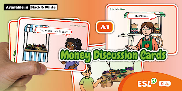 ESL At the Market: Money Discussion Cards [Kids, A1]