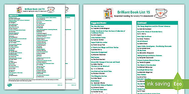 Brilliant Book List Books For Year 5 Pupils teacher Made brilliant-book-list-books-for-year-5-pupils-teacher-made