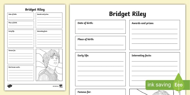 * NEW * Bridget Riley Fact File Template (teacher made)