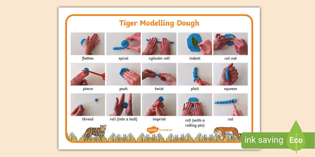 Tiger Modelling Dough Mat (teacher made) - Twinkl
