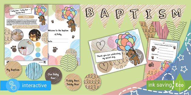 Teddy Bear, Teddy Bear - Baptism Pack (teacher made)