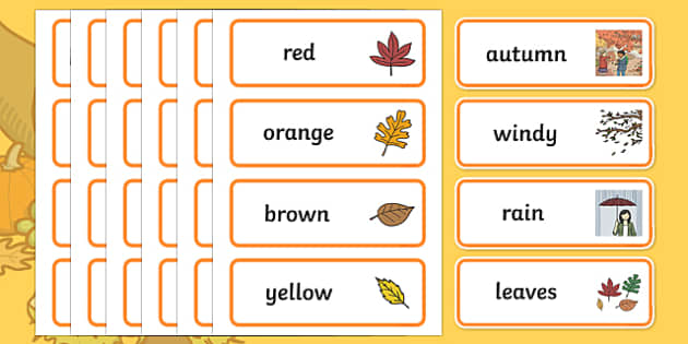 👉 Autumn Words Vocabulary Cards | Seasons Primary Resources