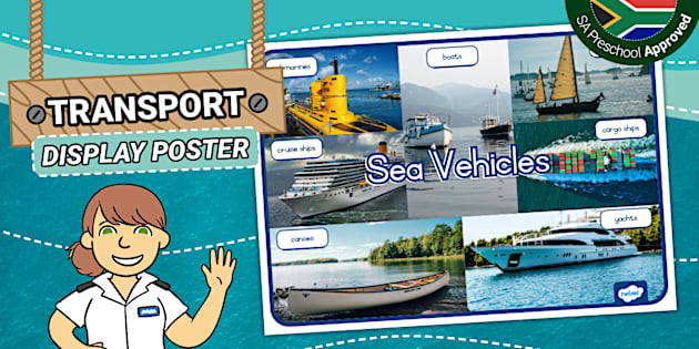 Preschool- Transportation: Sea Vehicles- Display Poster