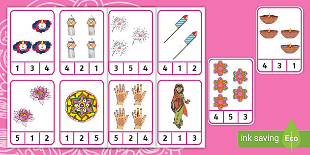 Diwali Counting Peg Matching Game (teacher made) - Twinkl Diwali Counting Peg Matching Game (teacher made) - Twinkl