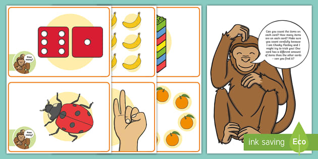 Cheeky Monkey Number 7 Counting Cards Activity Pack - Twinkl