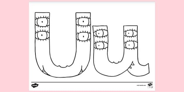 coloring page letter uu