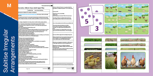 Kindergarten Maths Farm Animal Subitising Whole Class Plan and Pack