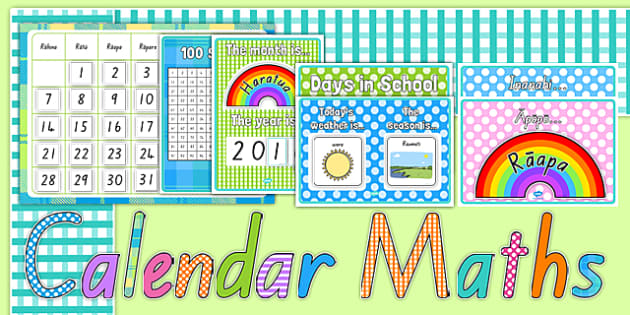 Ready Made Calendar Maths Display Pack Te Reo Māori - māori calendar