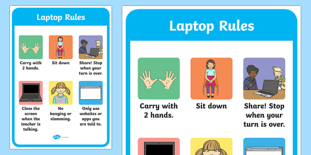 Laptop Rules Display Poster - Laptop Rules Display Posters