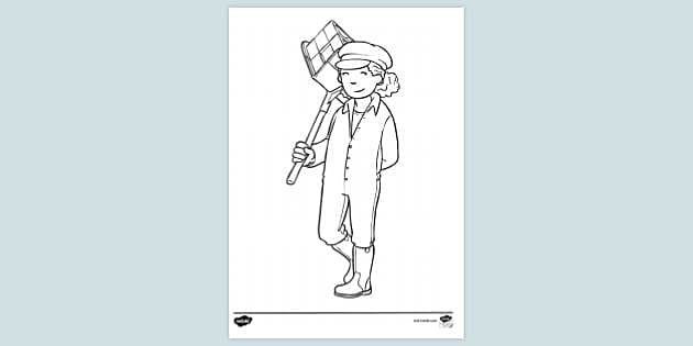 Female Builder Colouring Sheet | Colouring Sheets - Twinkl