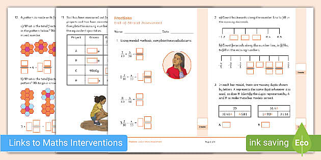 👉 Year 5 Fractions End-of-Strand Assessment - Twinkl