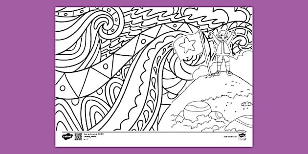 Mindfulness Mountain Colouring Page - Twinkl