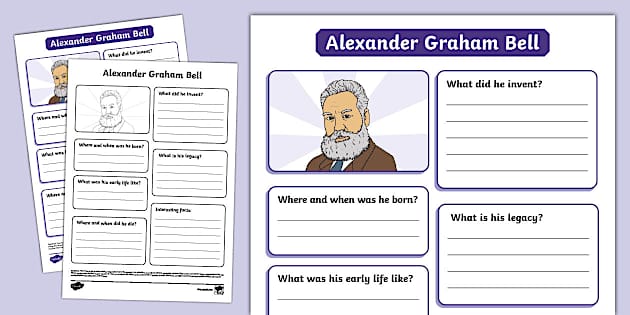 Alexander Graham Bell Fact File Template, Inventors - Twinkl Alexander Graham Bell Fact File Template, Inventors - Twinkl