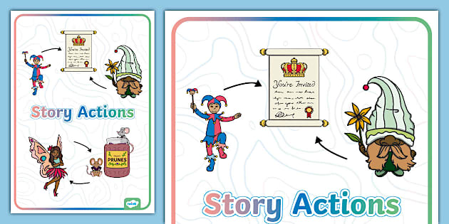* NEW * Story Actions Display Poster (Teacher-Made) - Twinkl