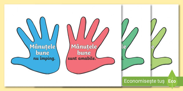 Reguli de comportament: Mânuțe bune – Elemente decupabile