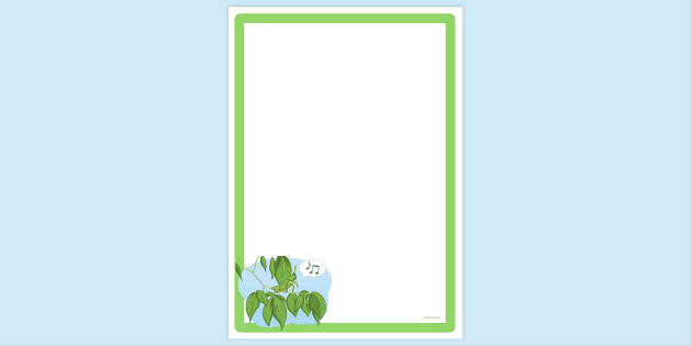 FREE! - Simple Blank Cricket Singing in Summer Page Border | Twinkl