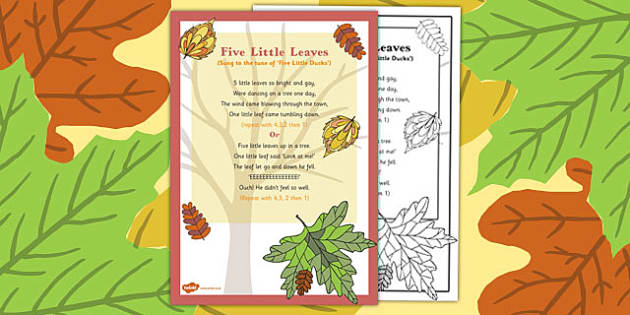 Five Little Leaves Rhyme - Autumn Leaves Preschool Rhyme