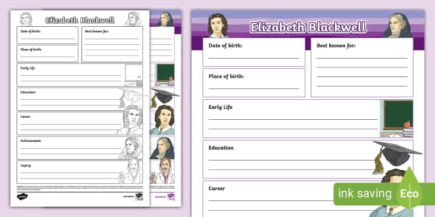 Elizabeth Blackwell Fact File Template (teacher made)