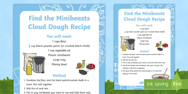 Find the Minibeasts Cloud Dough Recipe (Teacher-Made)
