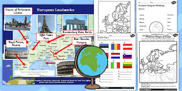 Introduction to Europe Lesson Teaching Pack (teacher made)