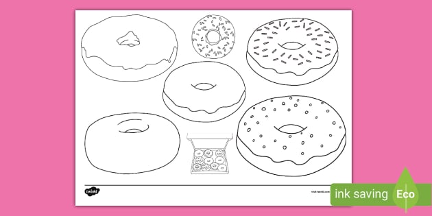Doughnut Doodle Colouring Page (teacher made) - Twinkl