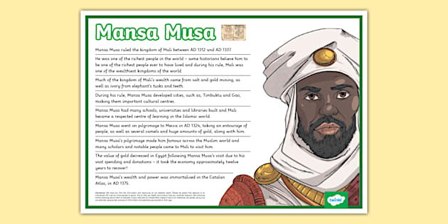 Mansa Musa Facts Display Poster (teacher made) - Twinkl