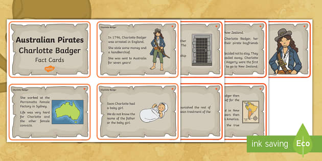 Australian Pirates - Charlotte Badger Differentiated Fact Cards