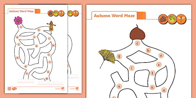 03 Teacher I Am Done ⅼ Autumn Word Maze and Write Activity