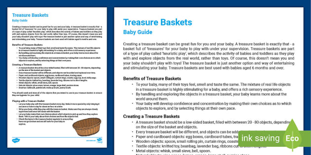 Guide to Treasure Baskets for Babies (teacher made)