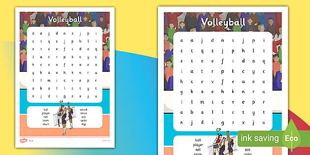 Volleyball Differentiated Word Search (teacher made)