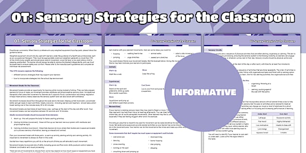 OT: Sensory Strategies for the Classroom