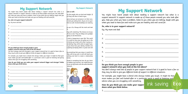 My Support Network Worksheet / Worksheet