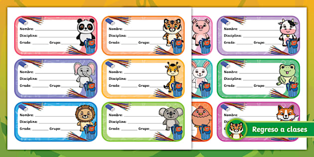 Etiquetas regreso a clases - Kawaii animales (teacher made)