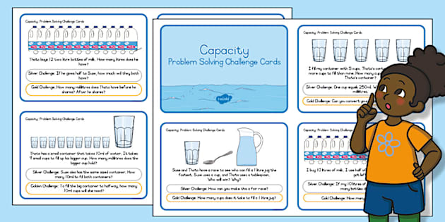 Capacity: Problem Solving Challenge Cards - Twinkl Capacity: Problem Solving Challenge Cards - Twinkl