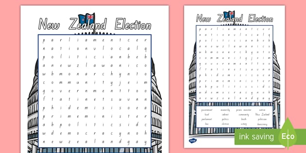 New Zealand Election Word Search (Teacher-Made)